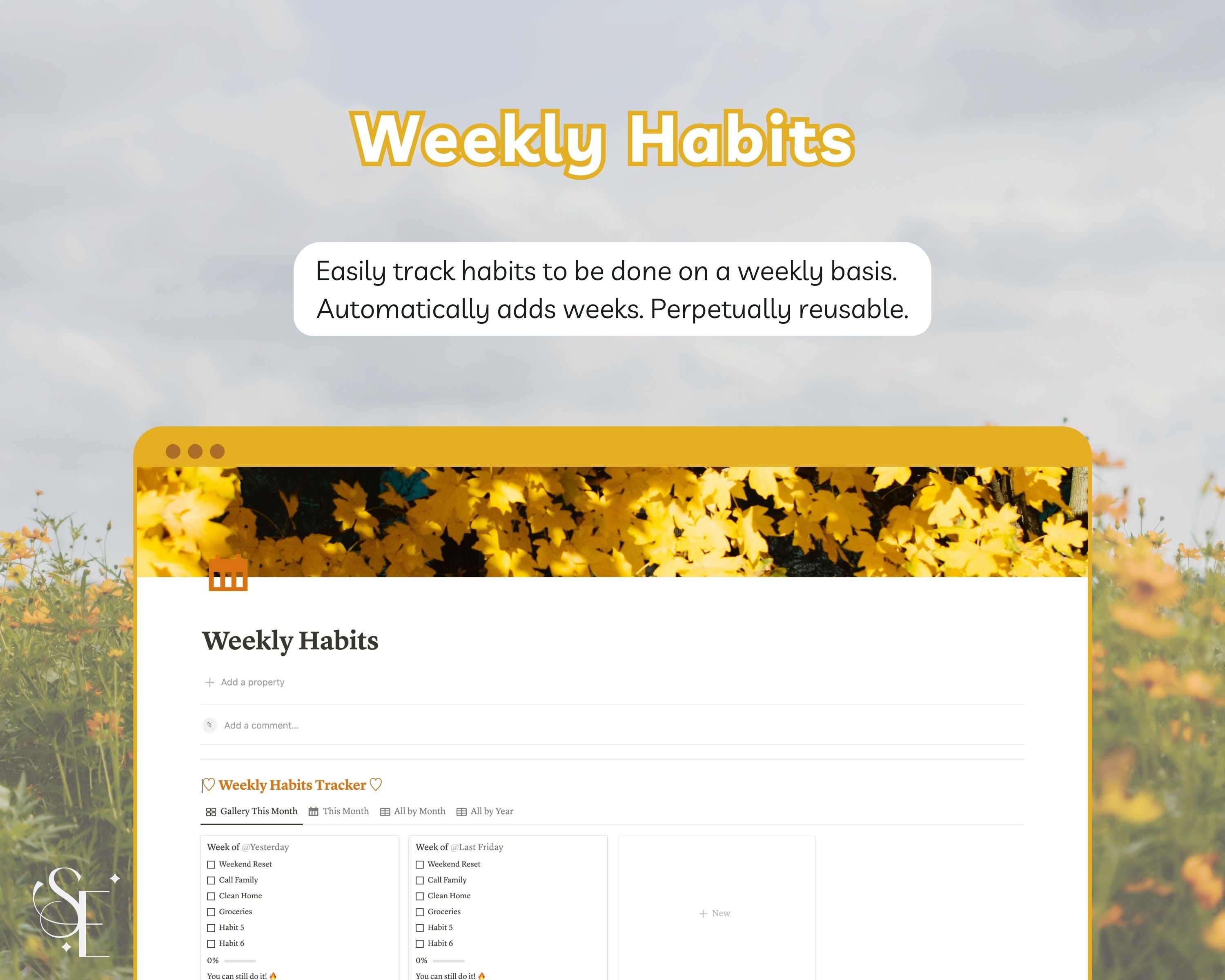 Notion Habit Tracker Template Daily Weekly Monthly Organizer Etsy