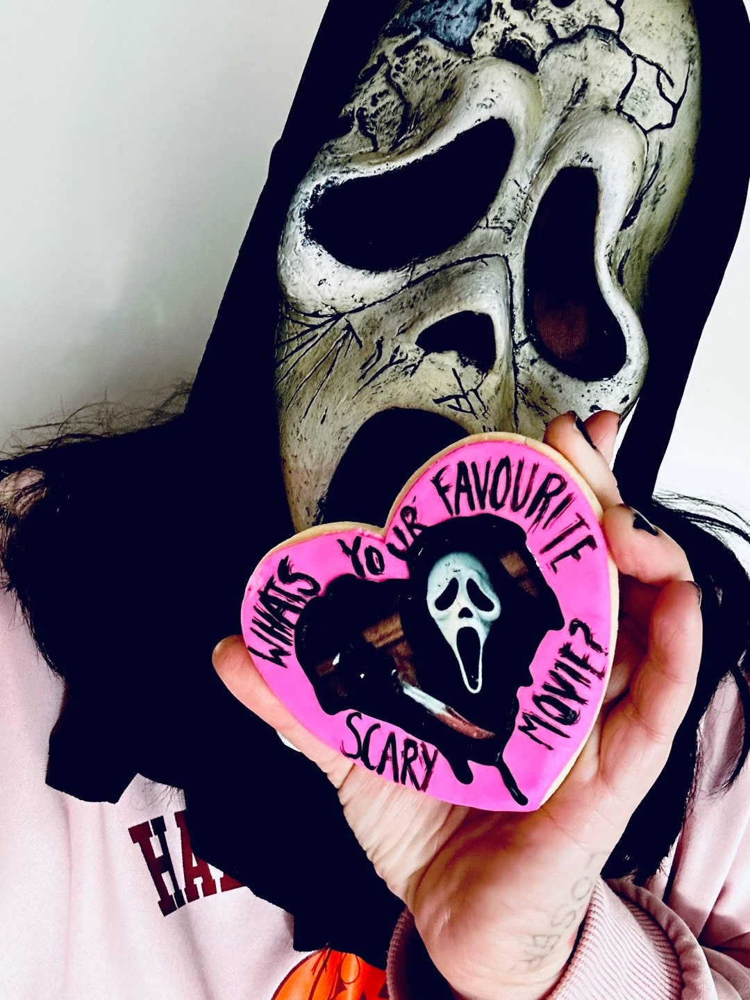 Pink Ghostface XL Horror Sugar Cookie - Etsy