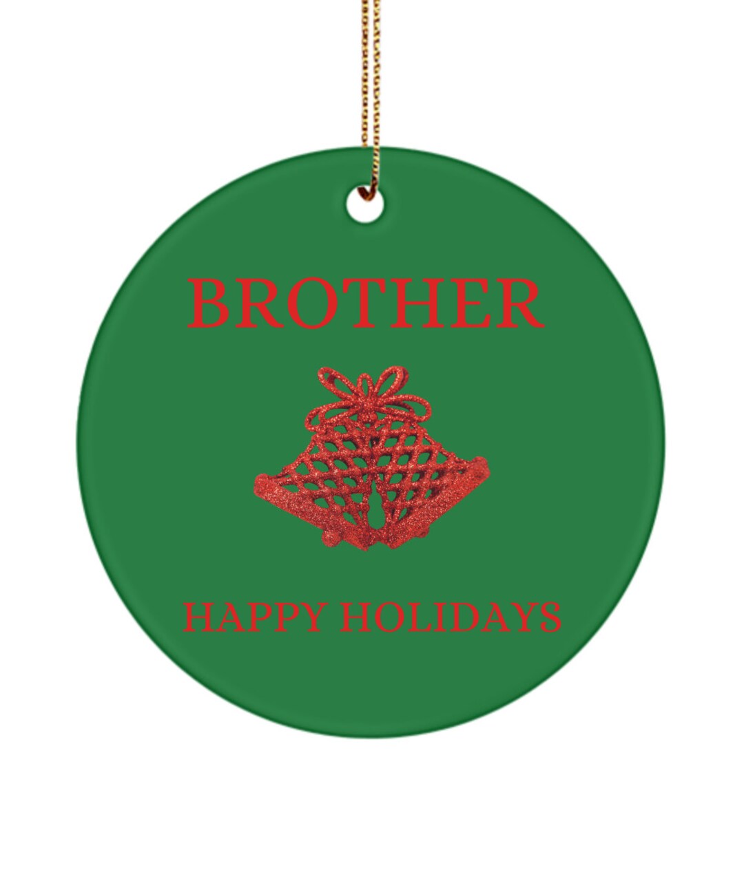 Brother Happy Holidays Ornament, Christmas Gift for Brother, Red ...