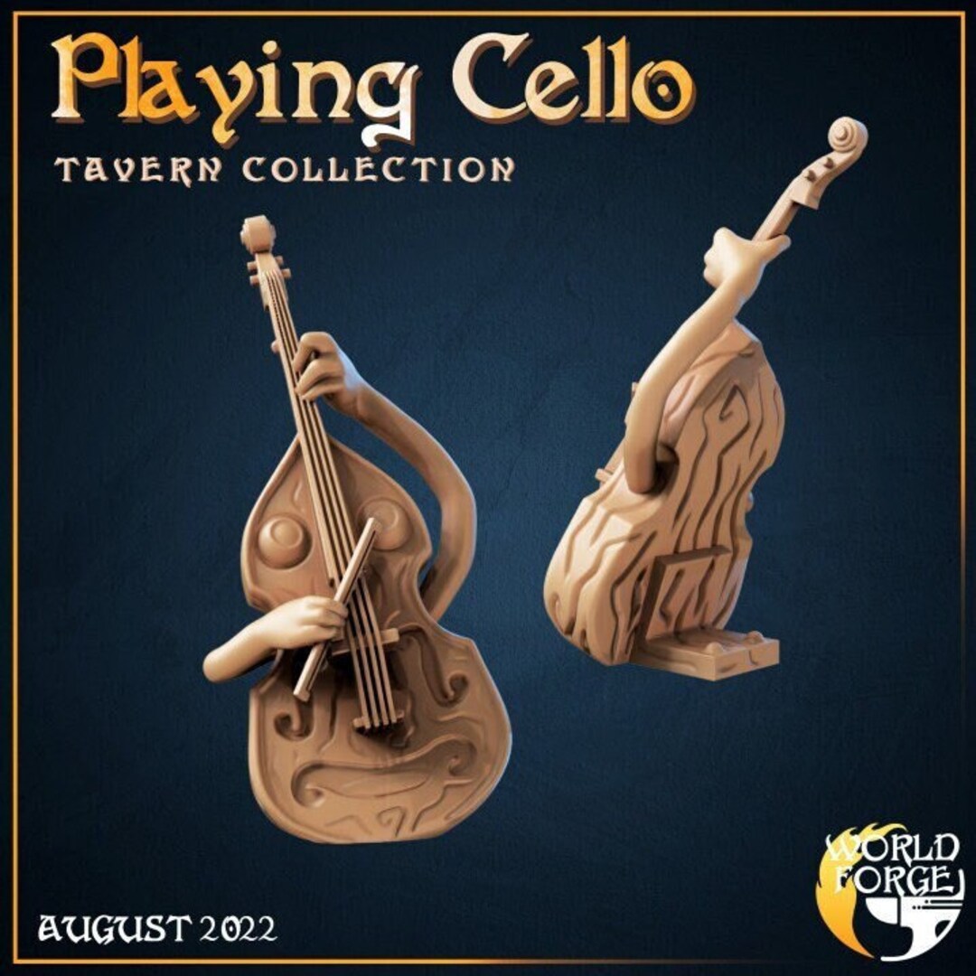 Playing Cello Dungeons and Dragons 3D Premium Custom Miniature WFM D&D ...