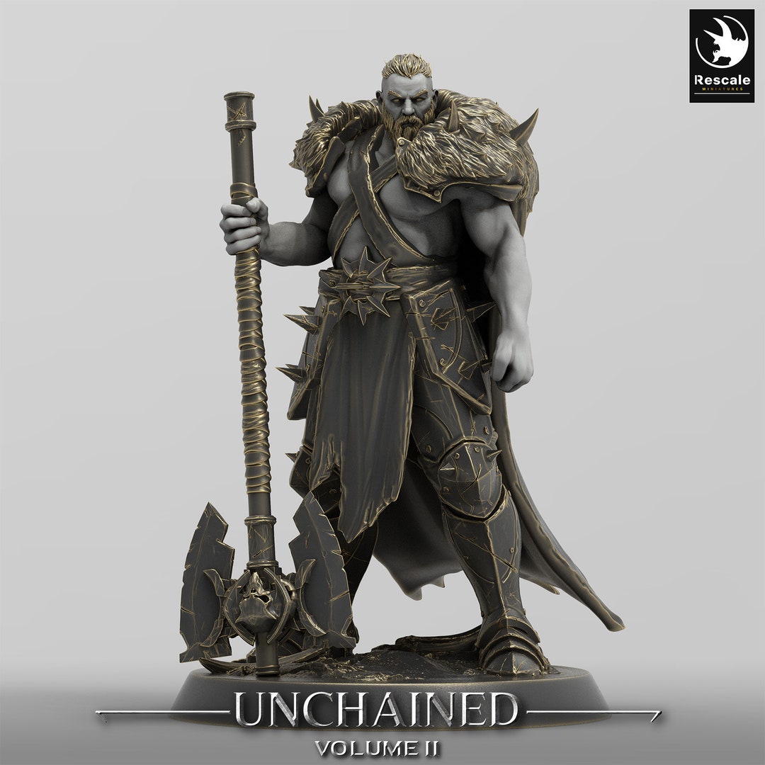 Unchained Ranger bigaxe 3 Poses by Rescale Miniatures D&D Unpainted Resin Mini Unchained Volume ...