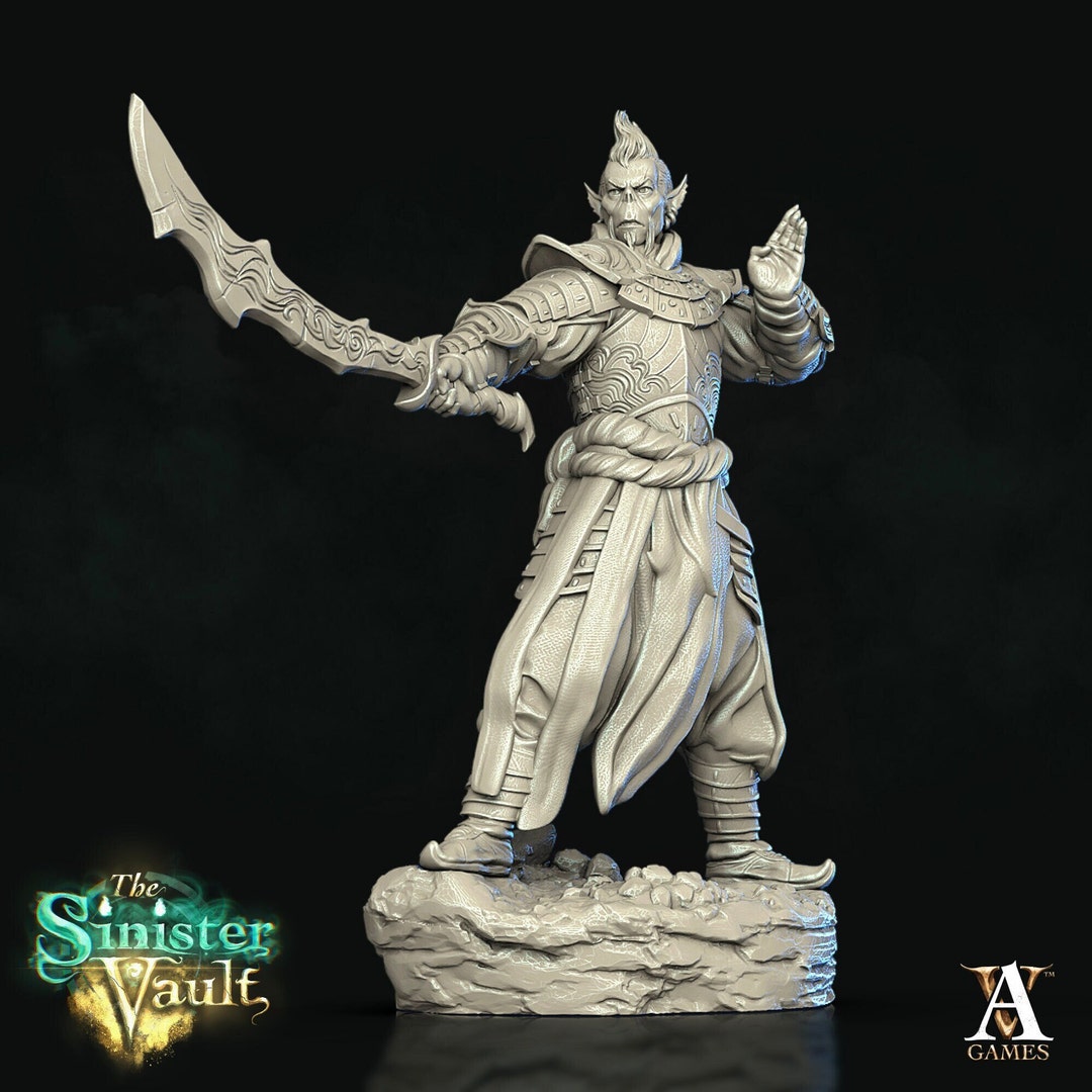 Khadan Gith Swordmaster by Archvillain Games D&D Unpainted Resin Mini ...