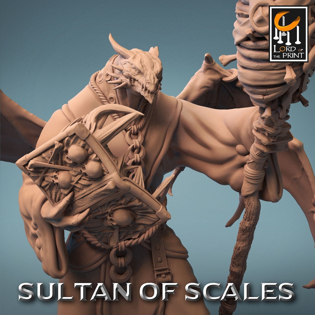 Dragonborn Necromancer by Rescale Miniatures D&D Unpainted Resin Mini ...