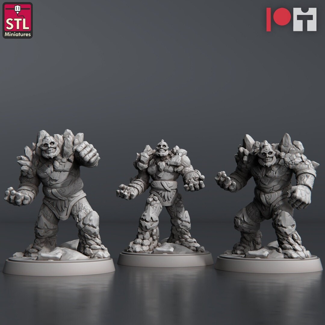 Coal Golem Set Dungeons and Dragons 3D Premium Custom Miniature STL D&D ...