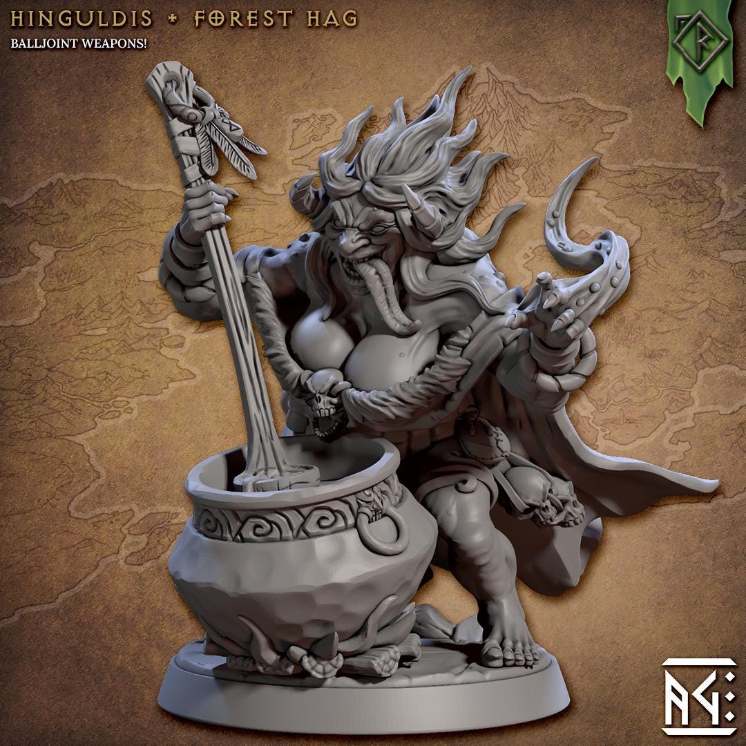 The Three Forest Hags 3 Poses by Artisan Guild D&D Unpainted Resin Mini ...