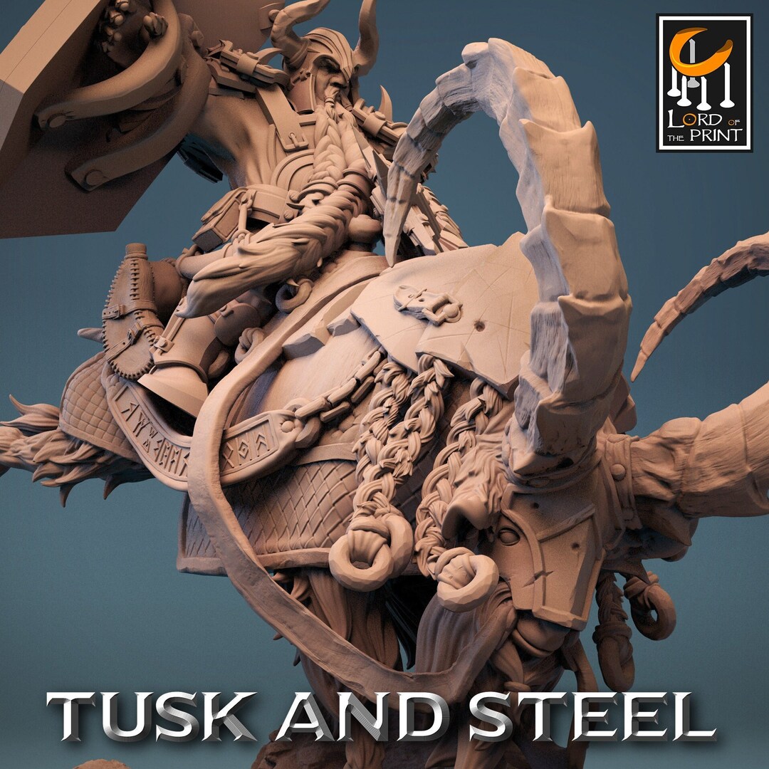 Dwarf and Goat Attack by Rescale Miniatures D&D Unpainted Resin Mini ...