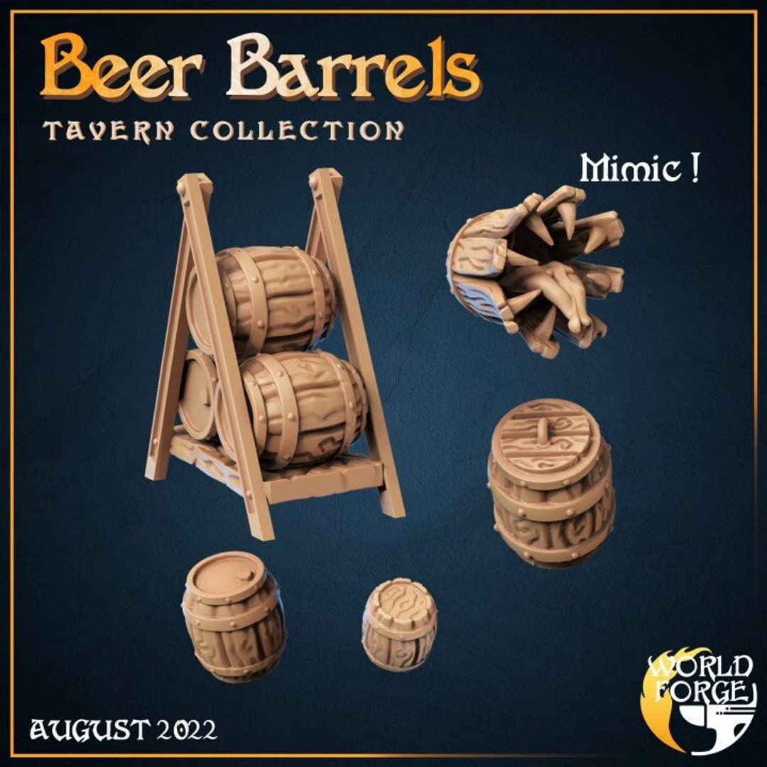 Beer Barrels Dungeons and Dragons 3D Premium Custom Miniature WFM D&D ...
