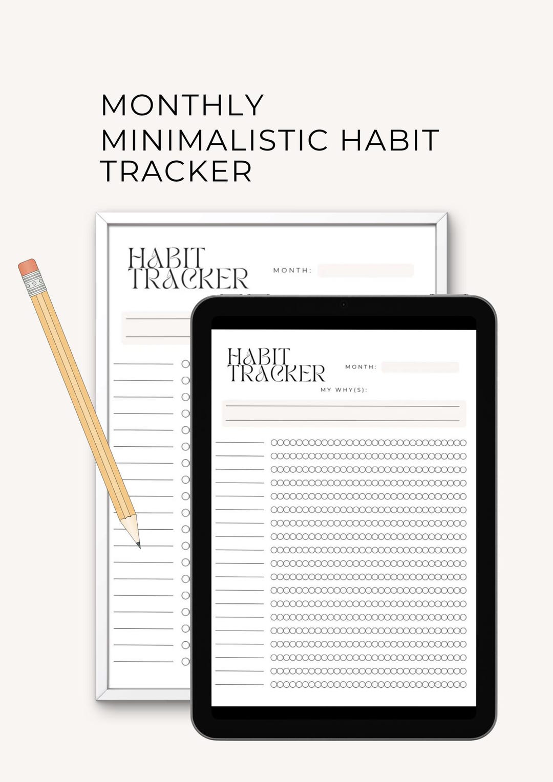 Minimalist Habit Tracker | Printable & Digital Habit Tracker With ...