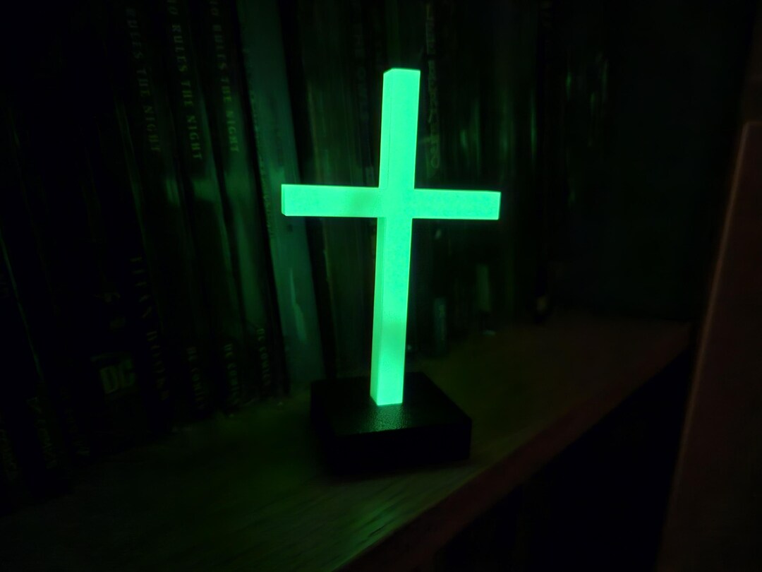 Glow-in-the-dark Cross/crucifix With Base for Prayer, Display, Cosplay ...