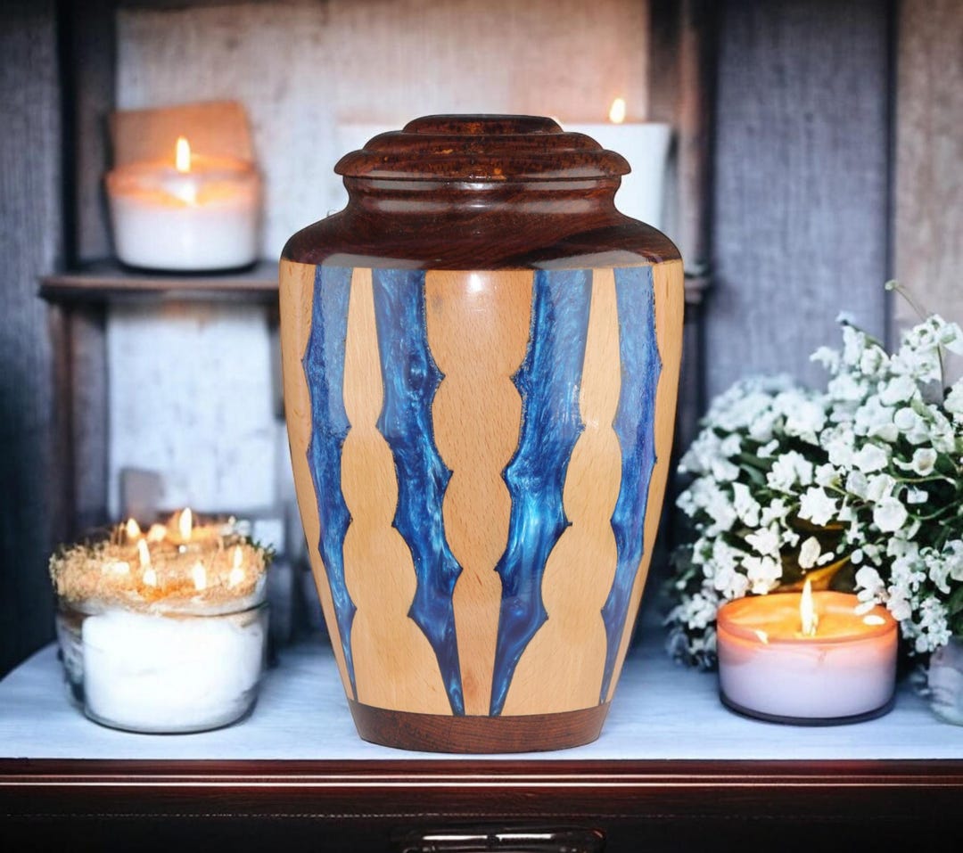 Resin Urn for Human Ashes Large Wooden Urn for Adult Cremation Urn for ...