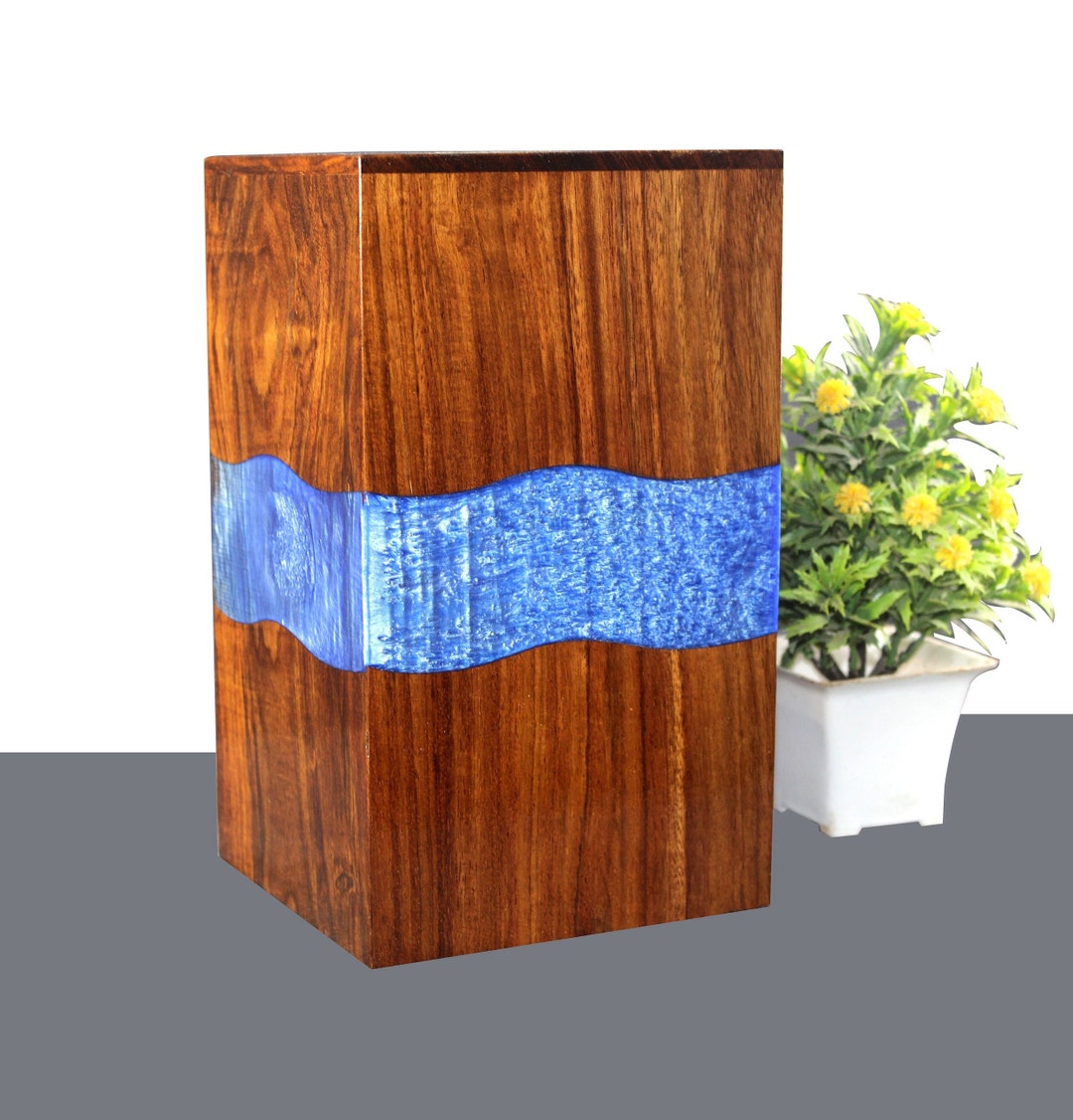 Epoxy Resin Texture Cremation Urn: Mango Wood Adult Ash Urn - Etsy