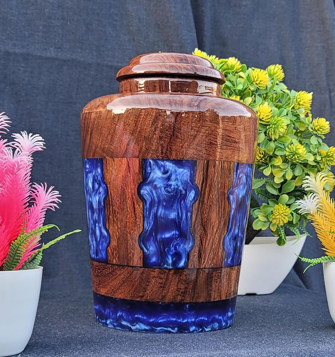 Resin and Rosewood Mix Cremation Urns for Human Ashes Adult, Wood ...