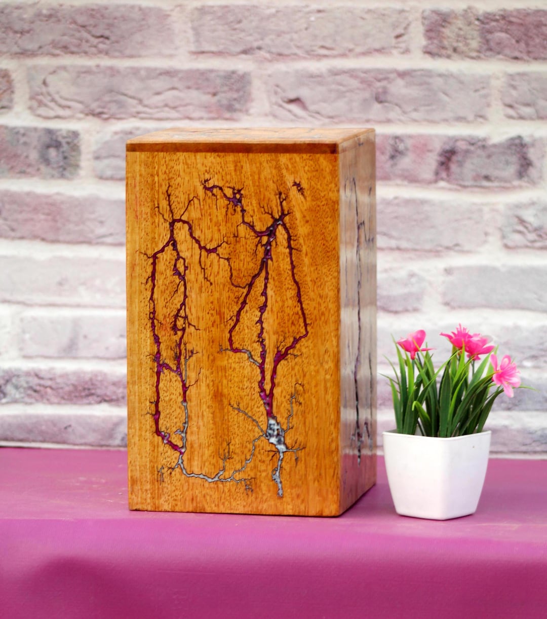Luxury Urn Box for Human Ashes Rosewood and Epoxy Cremation Urns Adult ...