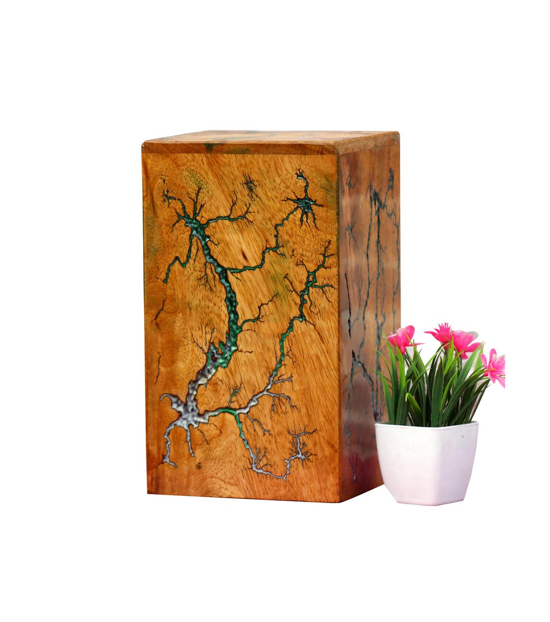 Luxury Urn Box for Human Ashes Rosewood and Epoxy Cremation Urns Adult ...