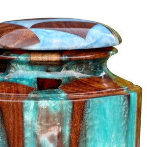 Resin and Rosewood Mix Cremation Urns for Human Ashes Adult, Burial ...