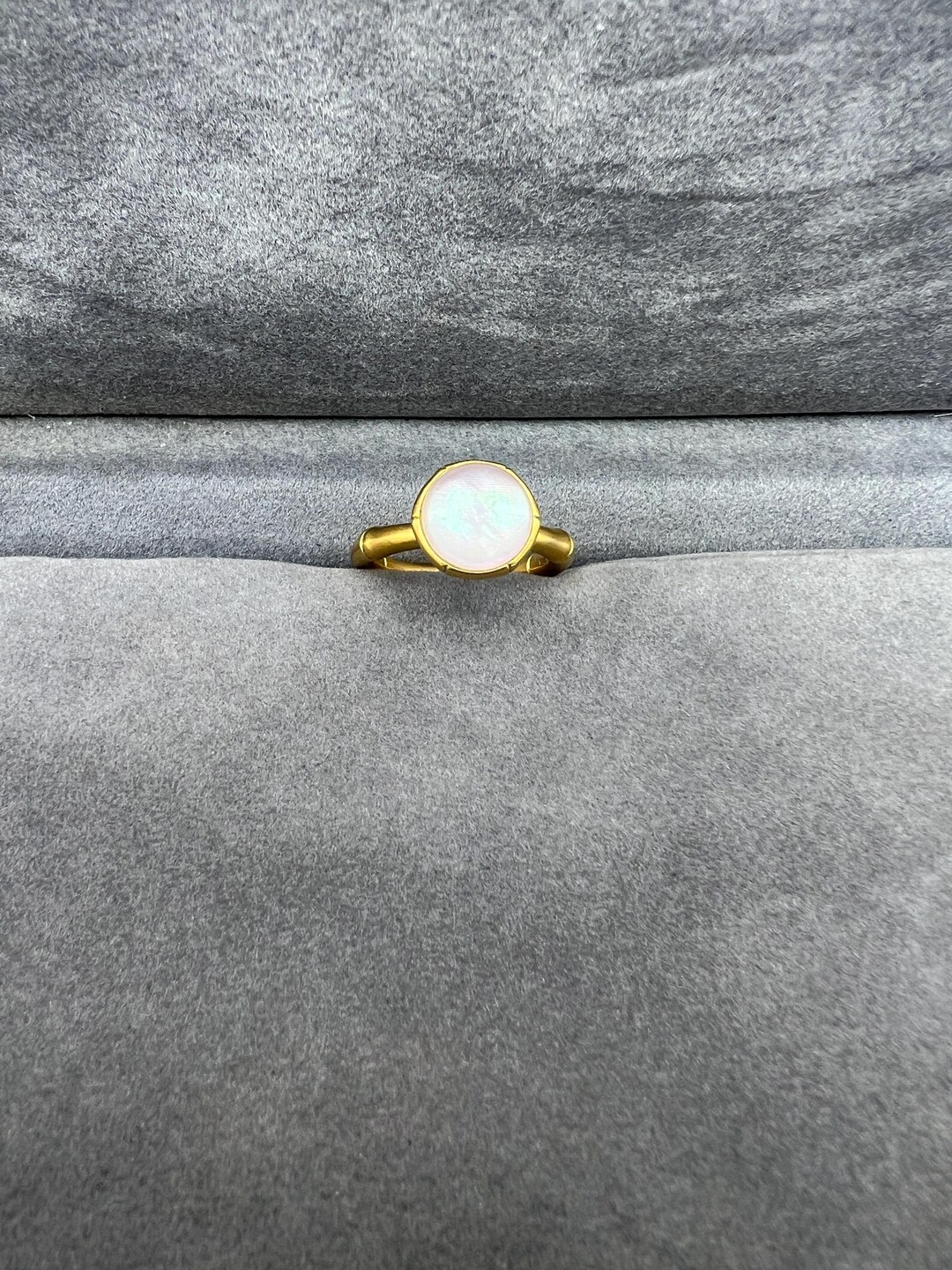Julie Sandlau 22ct Gold Plated Bamboo Mother of Pearl Quartz Ring - Etsy