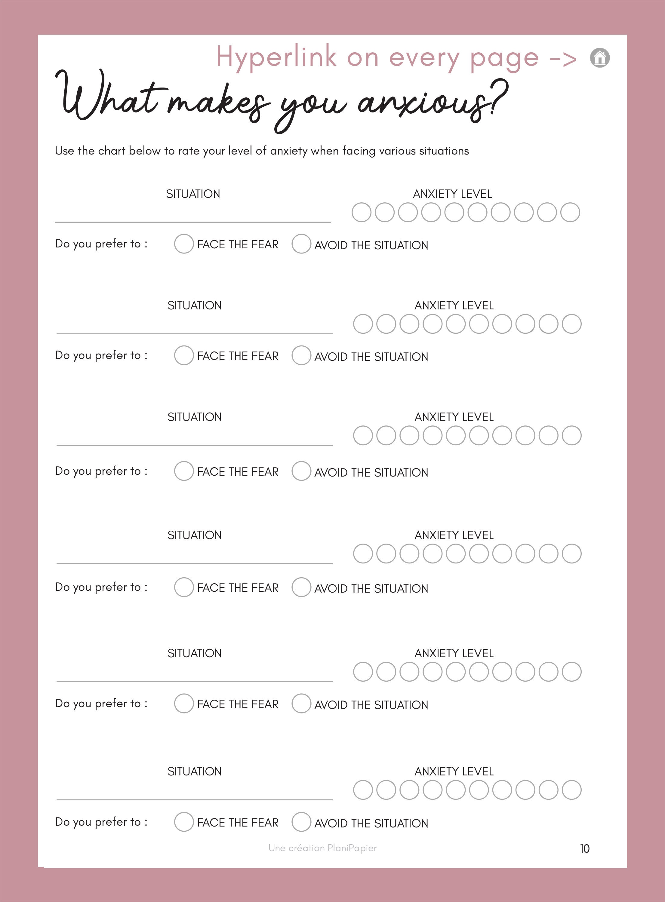 Anti Anxiety Self-care Workbook, Digital PDF Book, Printable or App ...