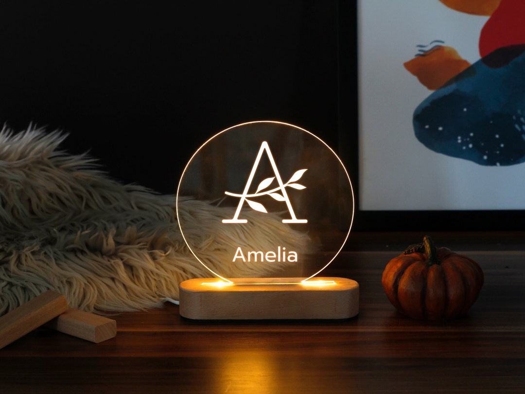 Personalized Letter Night Light Custom Name Night Light Birthday Gift ...