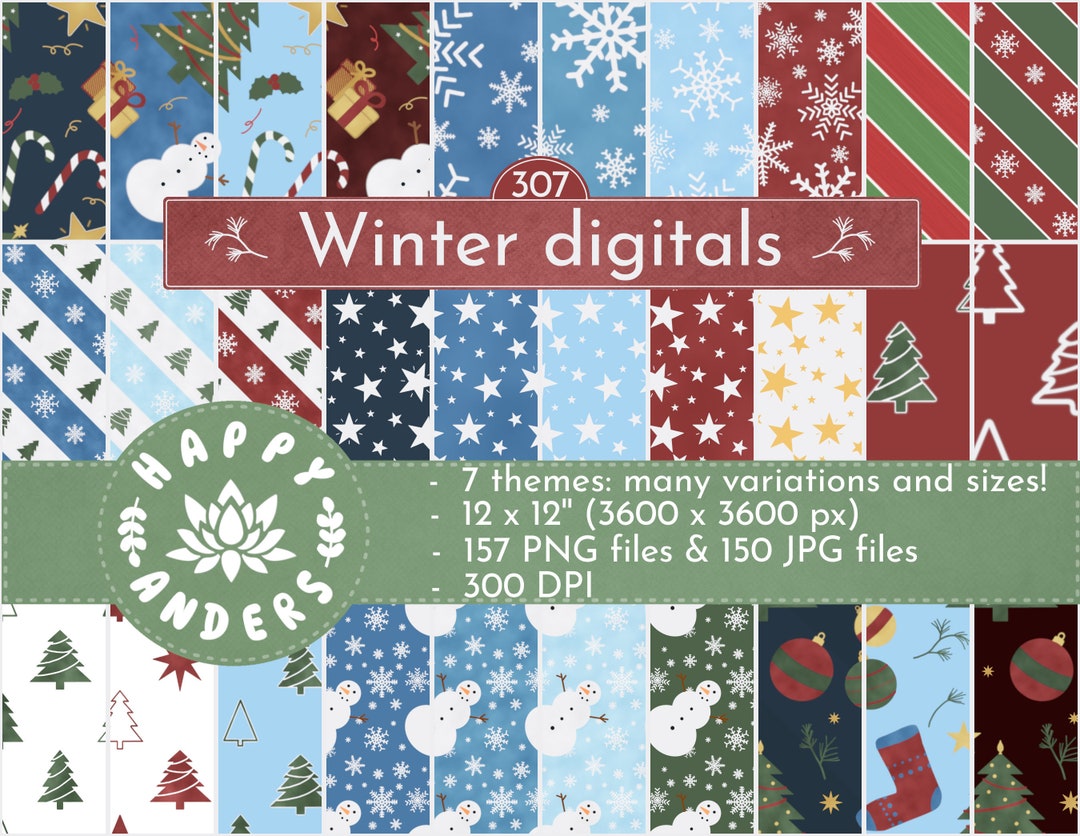 Christmas/ Winter Season Printable Digital Prints 307 Xdigital Paper ...