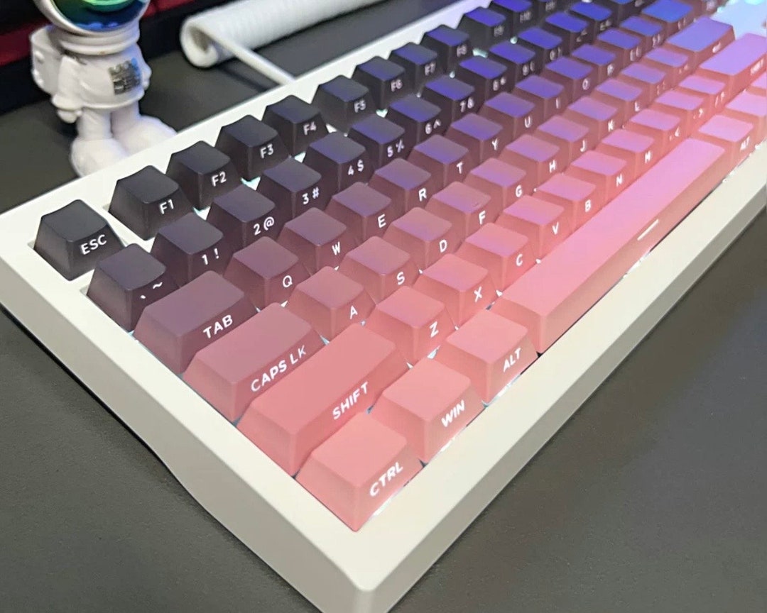 Side Engraving Gradient Blackpink Vibrant Colorful Keycaps Key Caps for ...