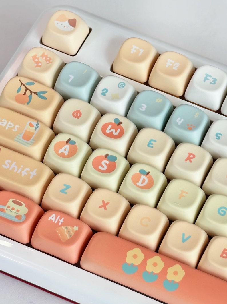 Orange Cat Kitten Keycaps Key Caps Keyboard for Mechanical Keyboards ...