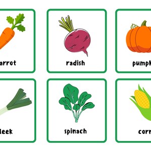 Printable Fun and Educational Vegetables Flashcards for Kids - Engaging ...
