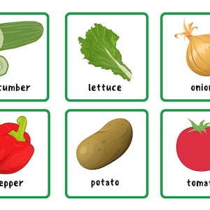 Printable Fun and Educational Vegetables Flashcards for Kids - Engaging ...