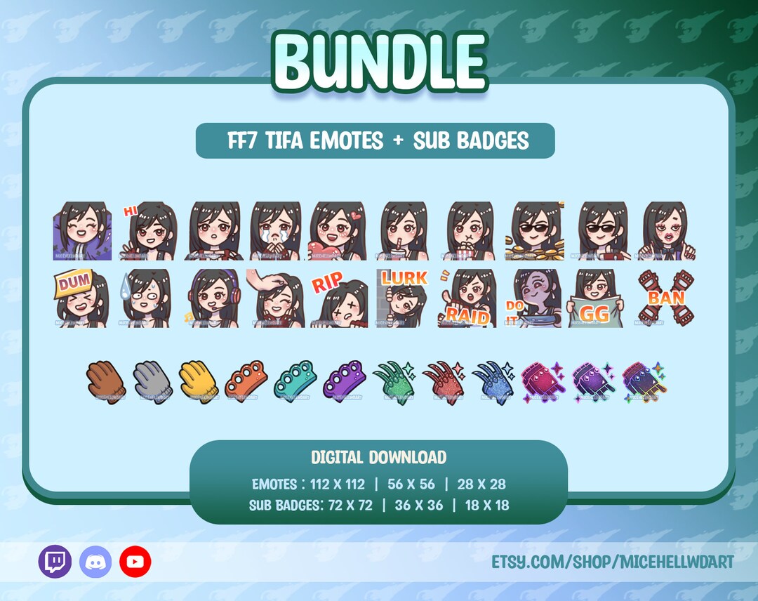 Twitch Discord Bundle FF7 Tifa - Etsy UK