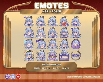 4 Honkai Twitch Emote Pack Chibi Aventurine HSR for Discord, Youtube ...