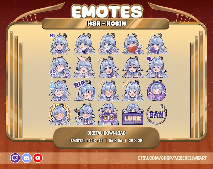 4 Honkai Twitch Emote Pack Chibi Aventurine HSR for Discord, Youtube ...