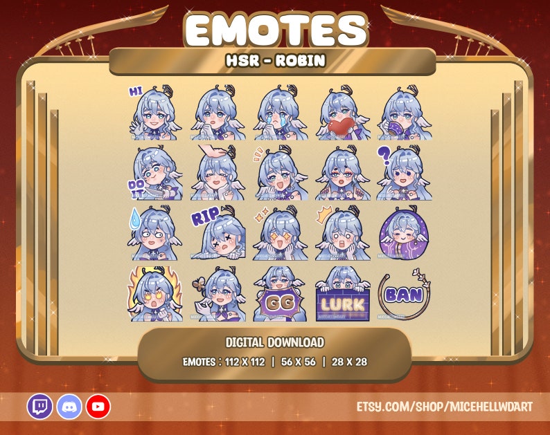 HSR Robin Emotes - Twitch | Discord - Etsy