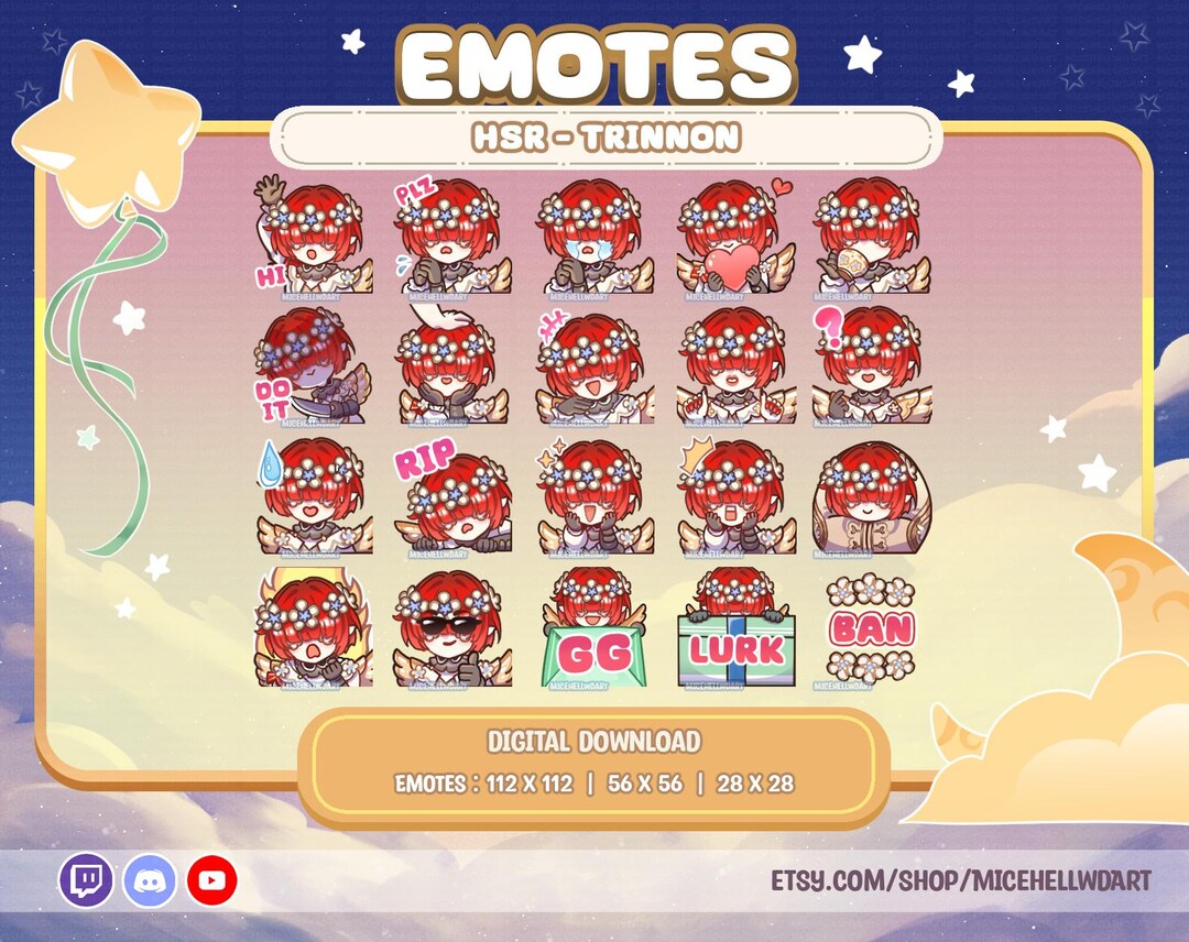 HSR Trinnon Emotes - Twitch | Discord - Etsy