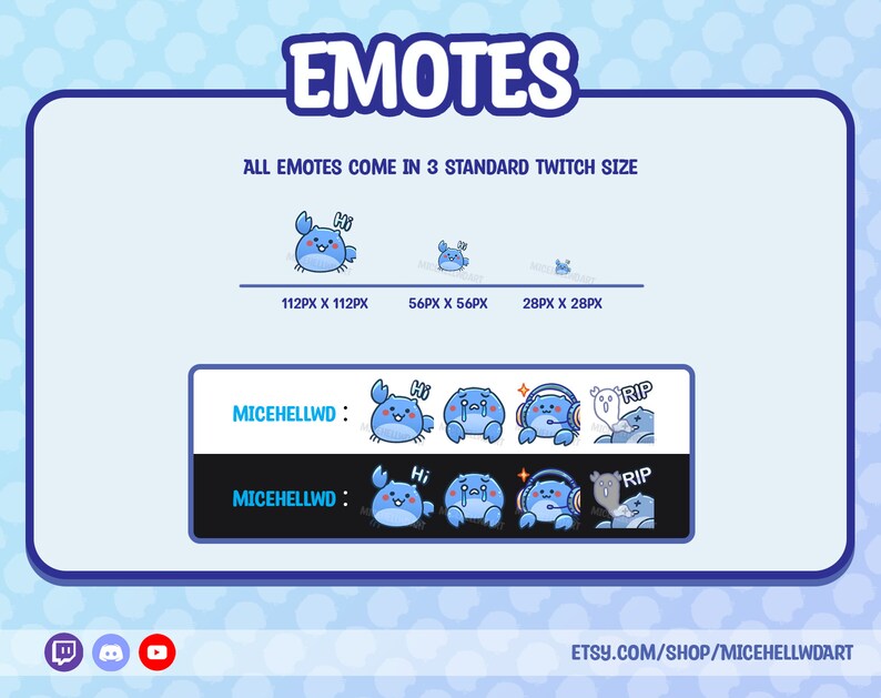 Blue Crab Emote - Twitch | Discord - Etsy