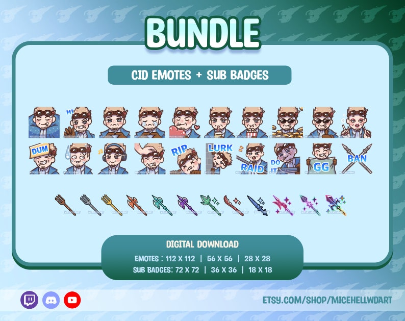 Cid Emotes - Twitch | Discord Bundle - Etsy