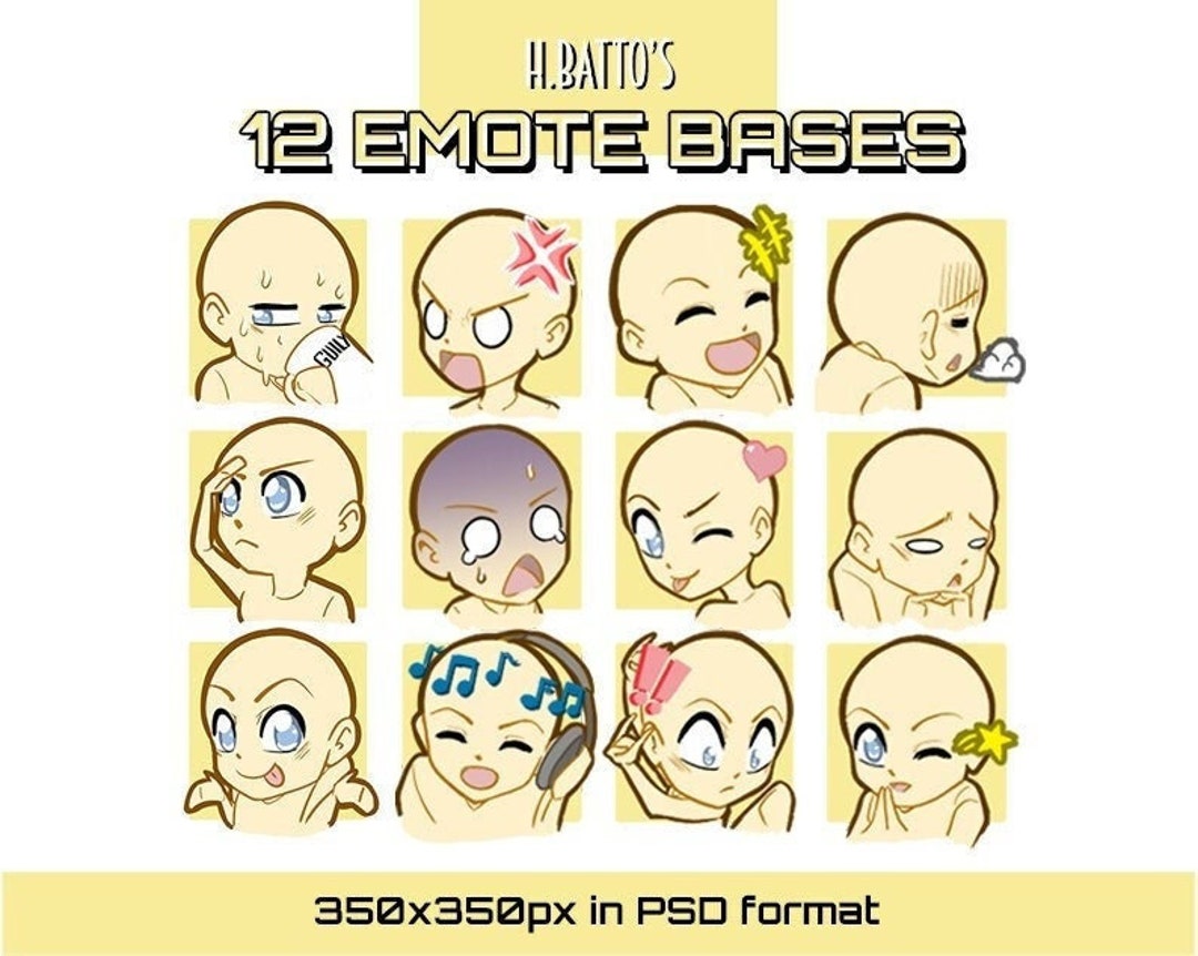 Emotes Base for Twitch or Discord, Draw Your Own Emotes! - Etsy