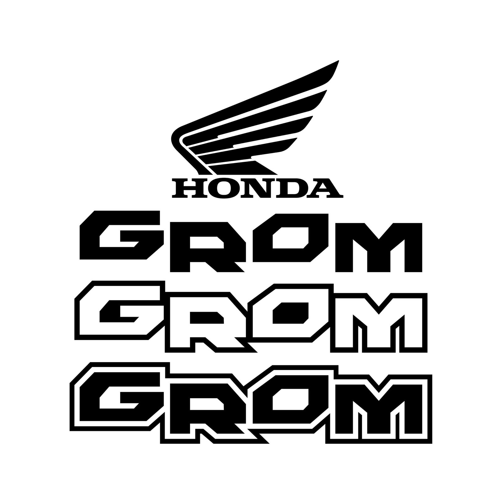 SVG 4 Pack File: Honda GROM Minimoto Logos + Honda Wing Logo - Digital ...