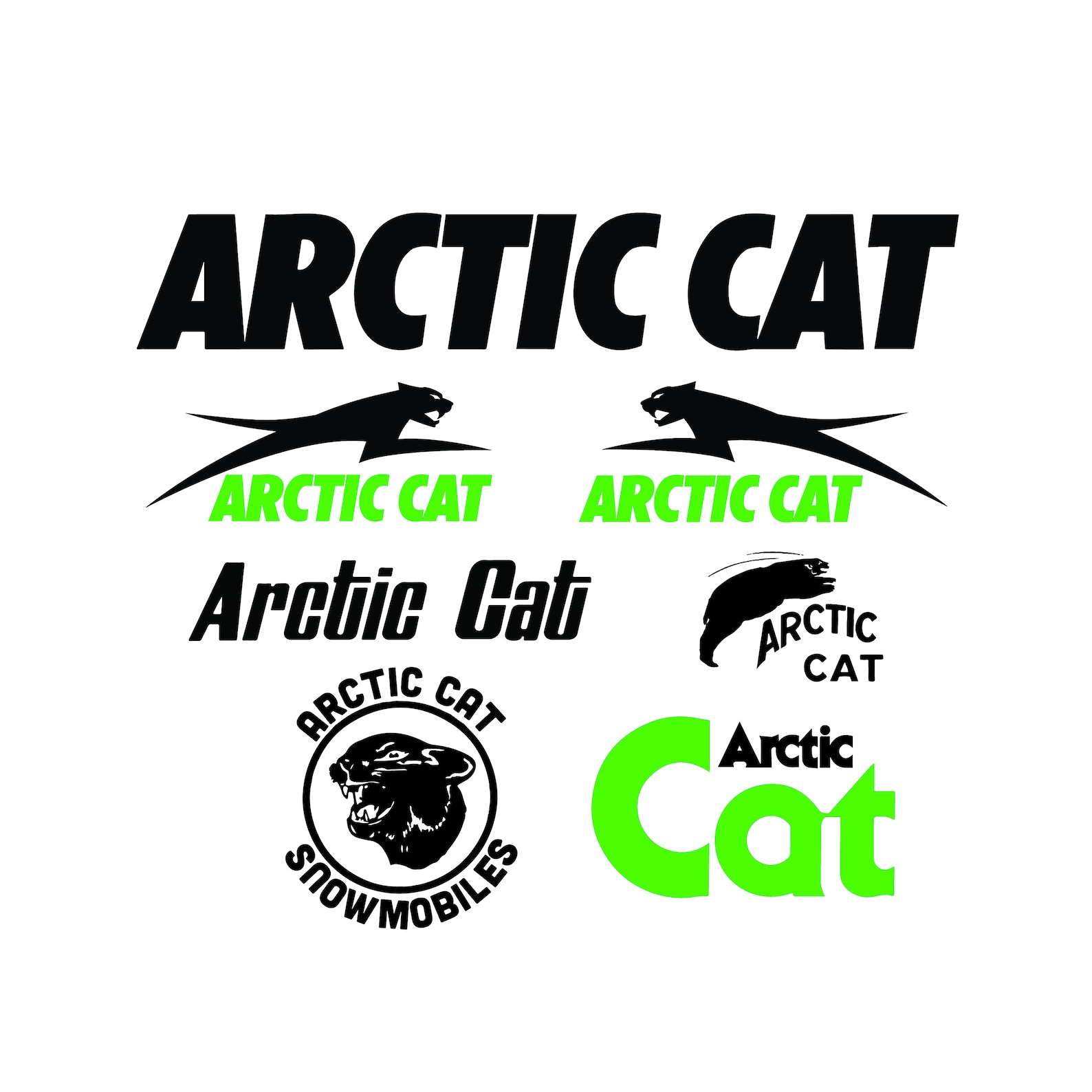 6 Pack SVG File: Arctic Cat Snowmobile Modern + Vintage Logos - SVG for ...
