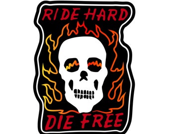 SVG File: Skull & Wings live to Ride Tattoo Flash Style Biker Art SVG ...