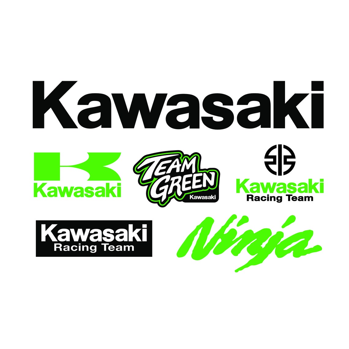 6 PACK SVG File: Kawasaki Motorcycle Racing Logos SVG for Cricut or ...