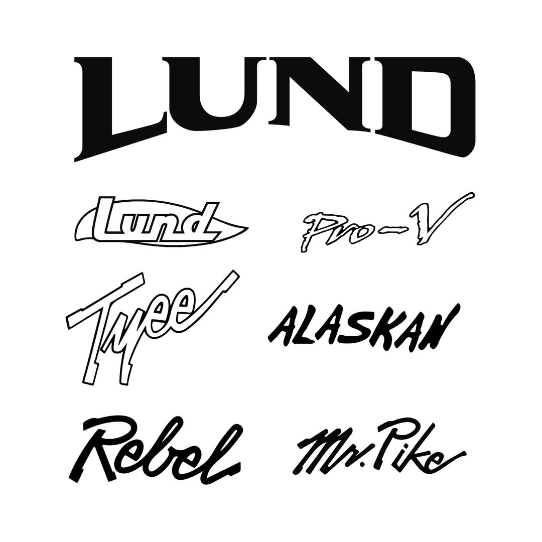 7 Pack SVG File: Lund Boats Modern + Vintage Logos - SVG for Cricut or ...