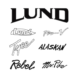 7 Pack SVG File: Lund Boats Modern + Vintage Logos - SVG for Cricut or ...
