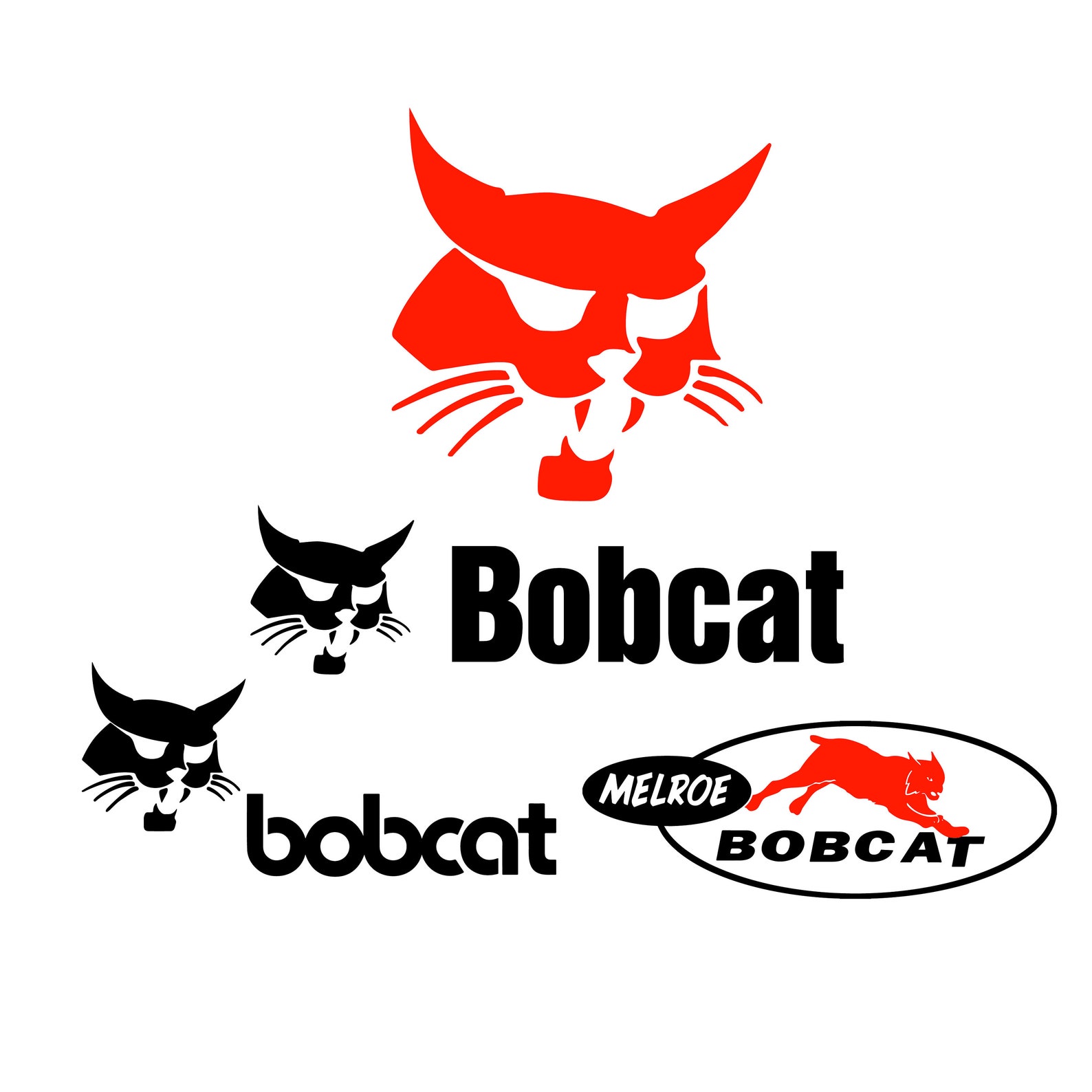 SVG 4 Pack - Bobcat Equipment Skid Steer Graphics - SVG Graphic for ...