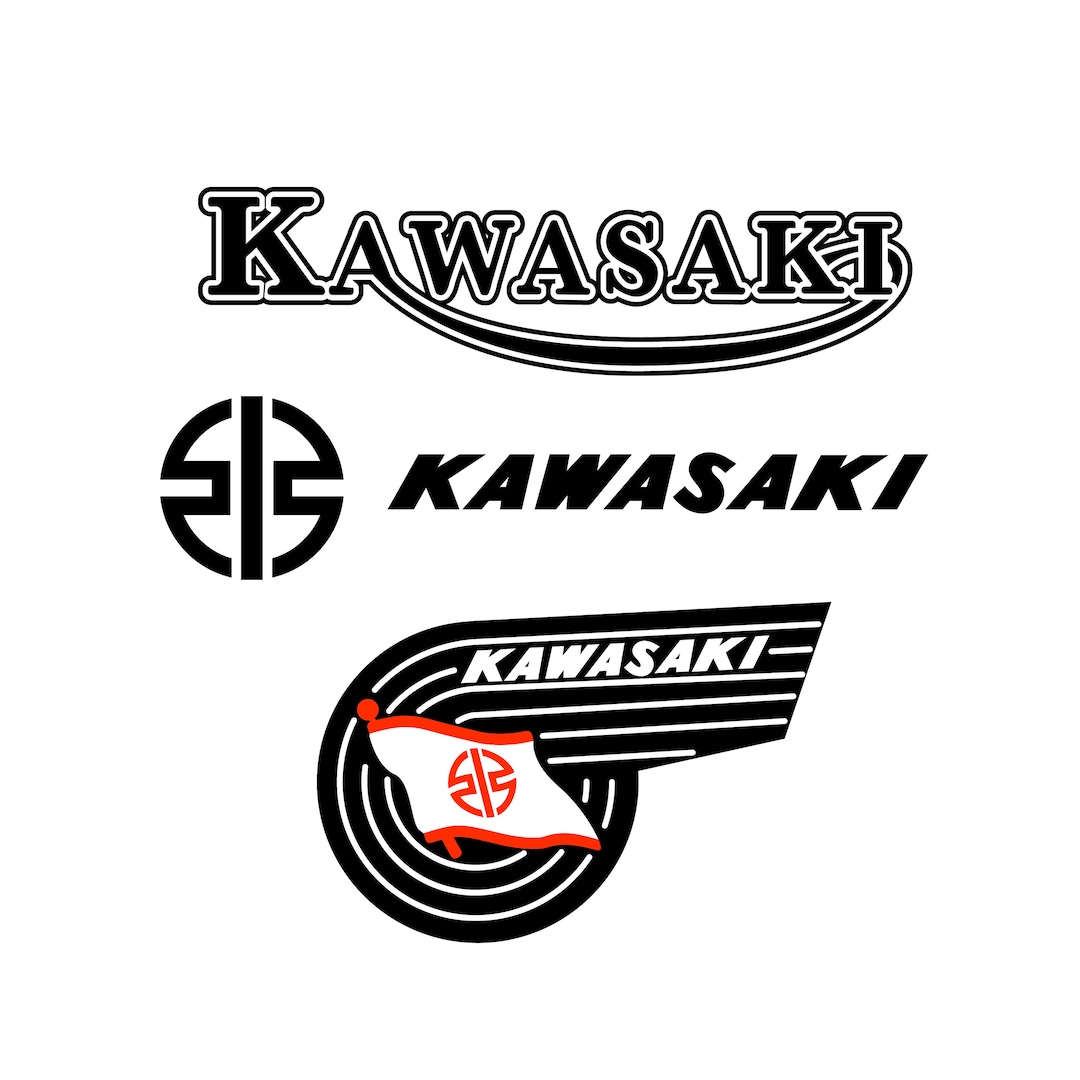 SVG File 4 PACK: Vintage Kawasaki Motorcycle Logos - SVG for Cricut or ...