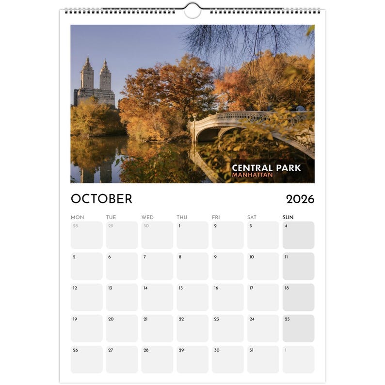 2026 New York City Calendar, NYC Manhattan Skyline Prints - Etsy