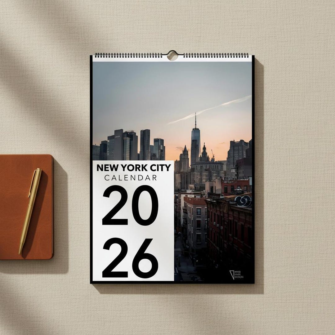 2026 New York City Calendar, NYC Manhattan Skyline Prints - Etsy