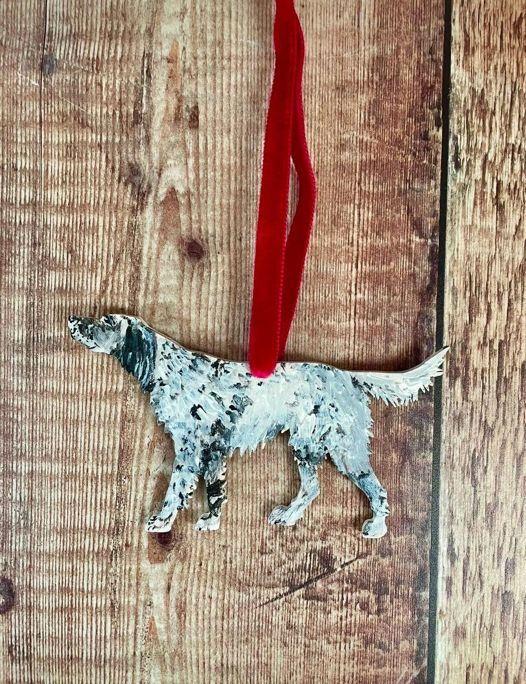 Hand-painted English Setter Christmas Ornament: Personalized Dog ...