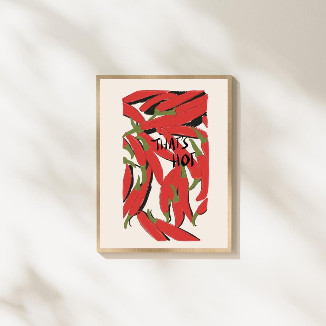That’s Hot Print, Funny Chilli Poster, Spicy Quote Wall Art, Bold ...
