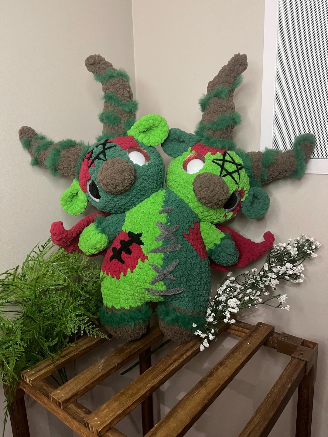 Two Headed Zombie Baphomet Plushie Handmade - Etsy UK
