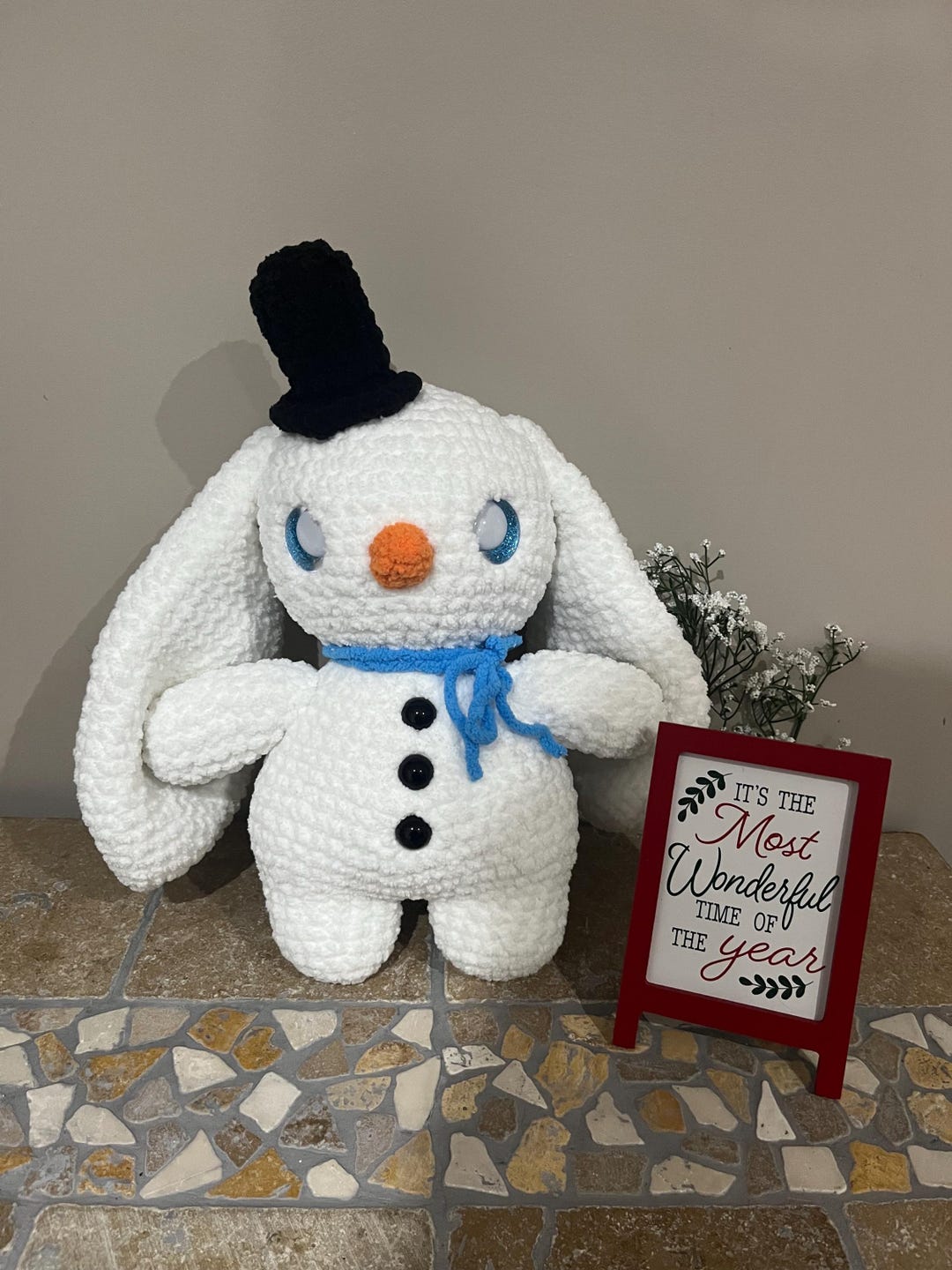 Frosty the Snow Bunny Plushie - Etsy