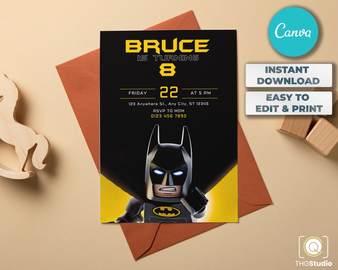 Editable Bat Superhero Birthday Invitation Digital,printable Bat ...